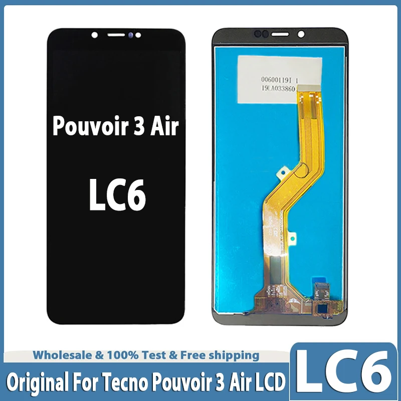 ЖК-дисплей 6,0 дюйма для Tecno power 3 Air LC6, сенсорный экран ...