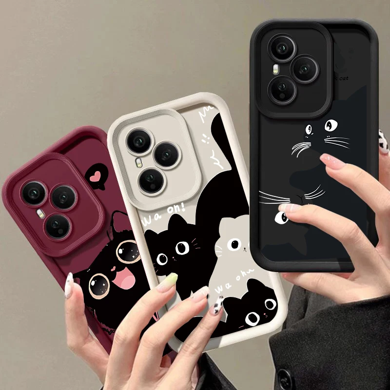 Милый чехол с черным котом для Huawei Honor 400 Pro 200 90 Lite Magic 7 ...