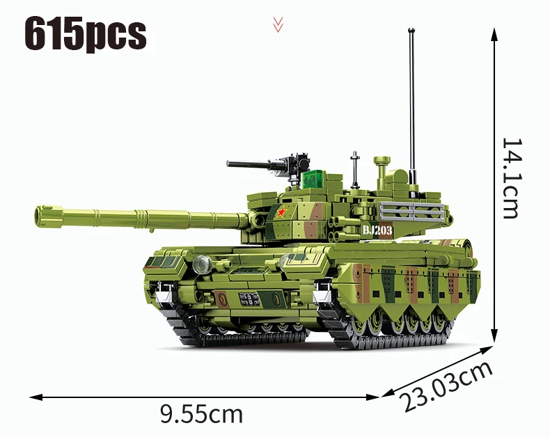 SEMBO Military Type 99A 96 Main Battle Tank WW2 Model Building Blocks ...