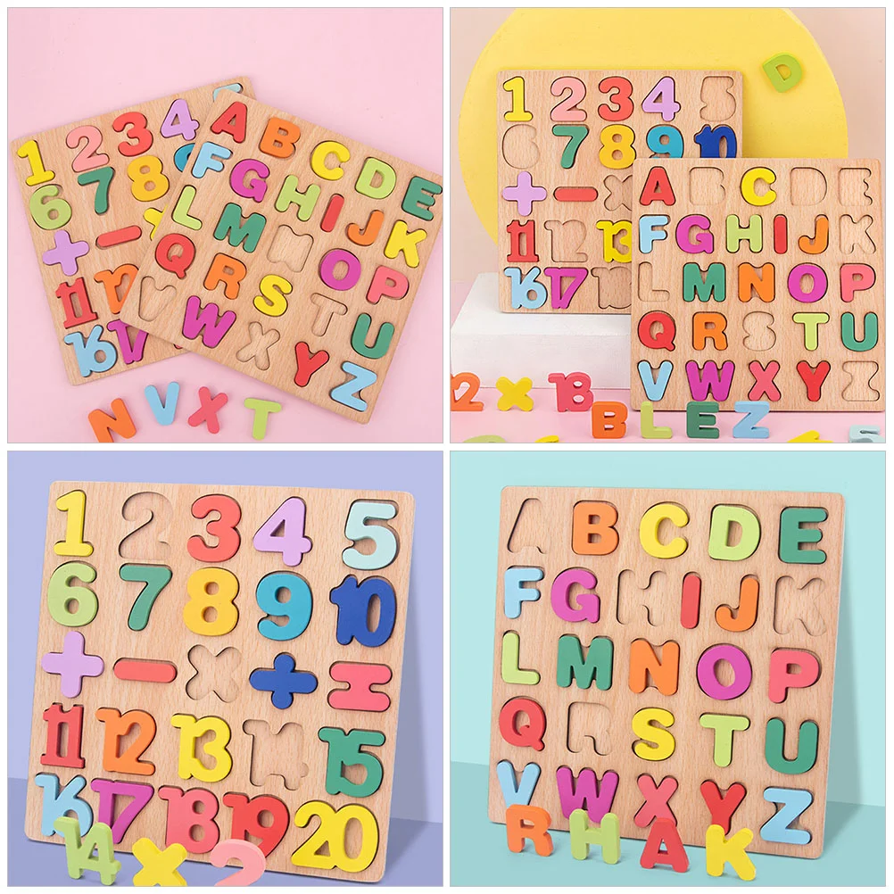 Wooden Puzzlepuzzles Alphabet Number Educational Toddlers ...