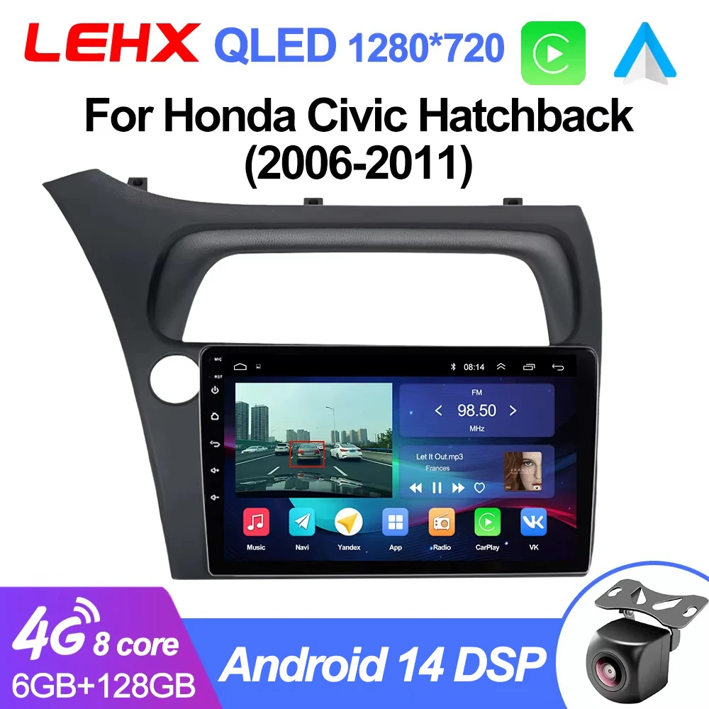 LEHX Pro 4G + WIFI автомобильное радио мультимедийное видео для Honda Civic хэтчбек 2006-2011 ...