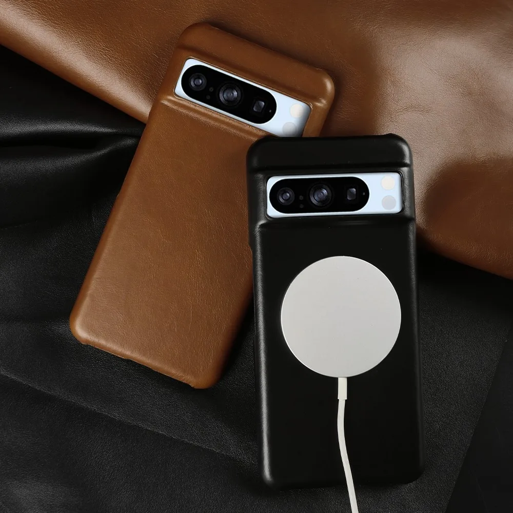 Беспроводные чехлы из натуральной кожи для Magsafe Google Pixel 8 Pro ...