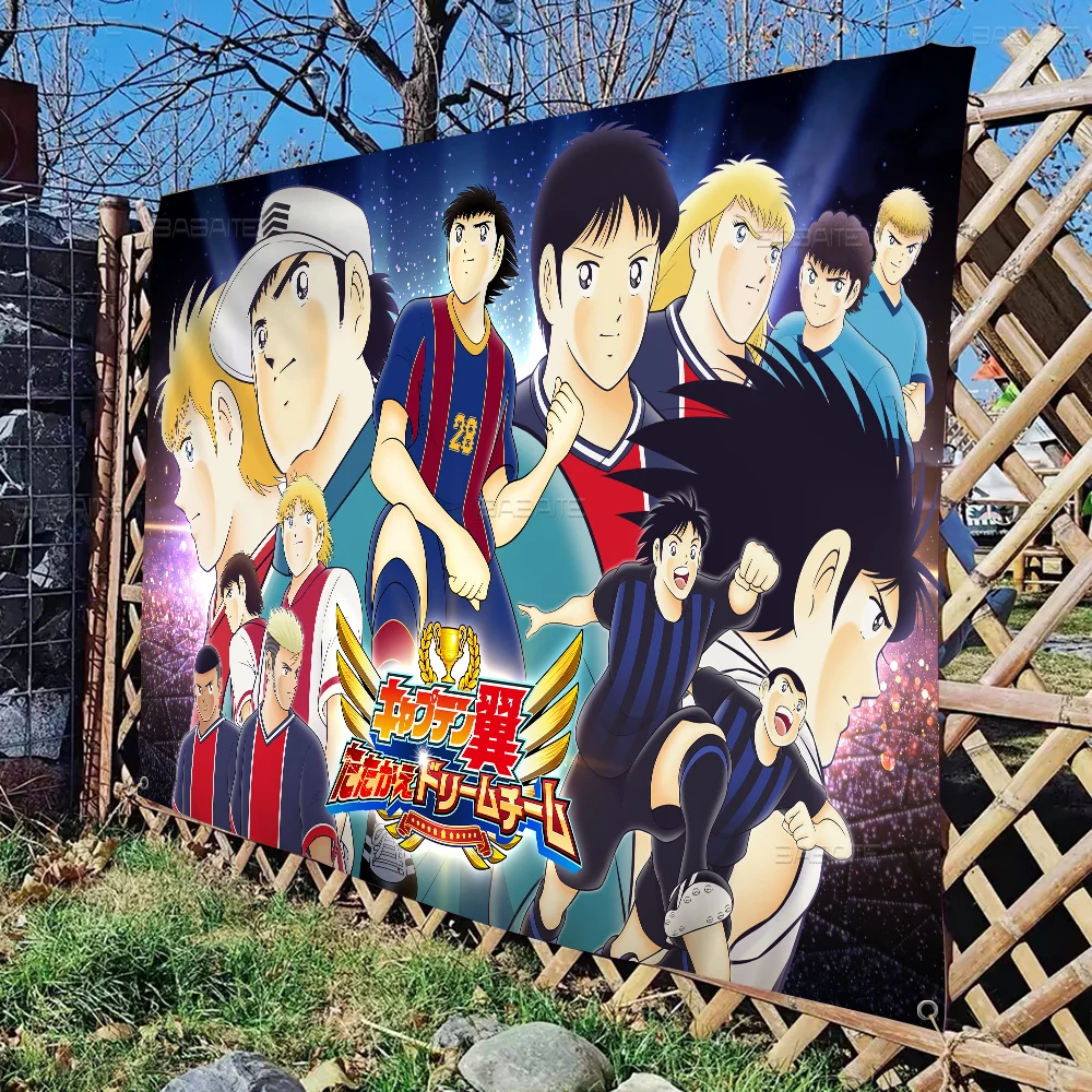 Captain Tsubasa Anime Creative Pattern Hanging Flag Polyester Printed ...