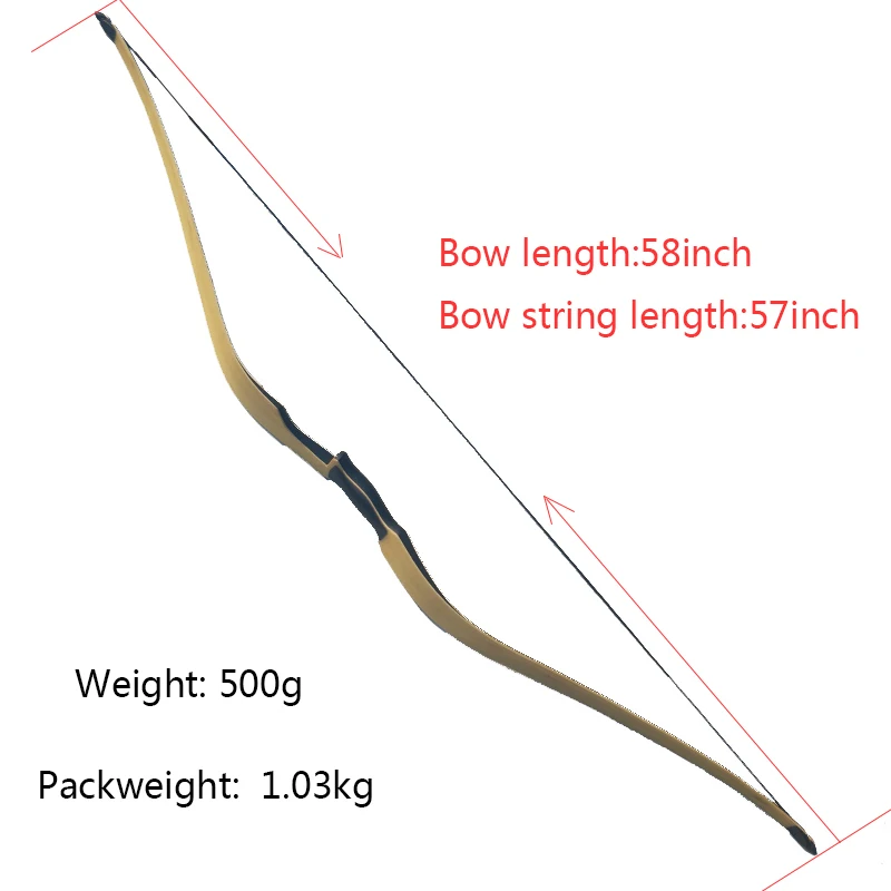 30/40/45lbs Traditional Bow 60inch Laminated Recurve Longbow Take Down ...
