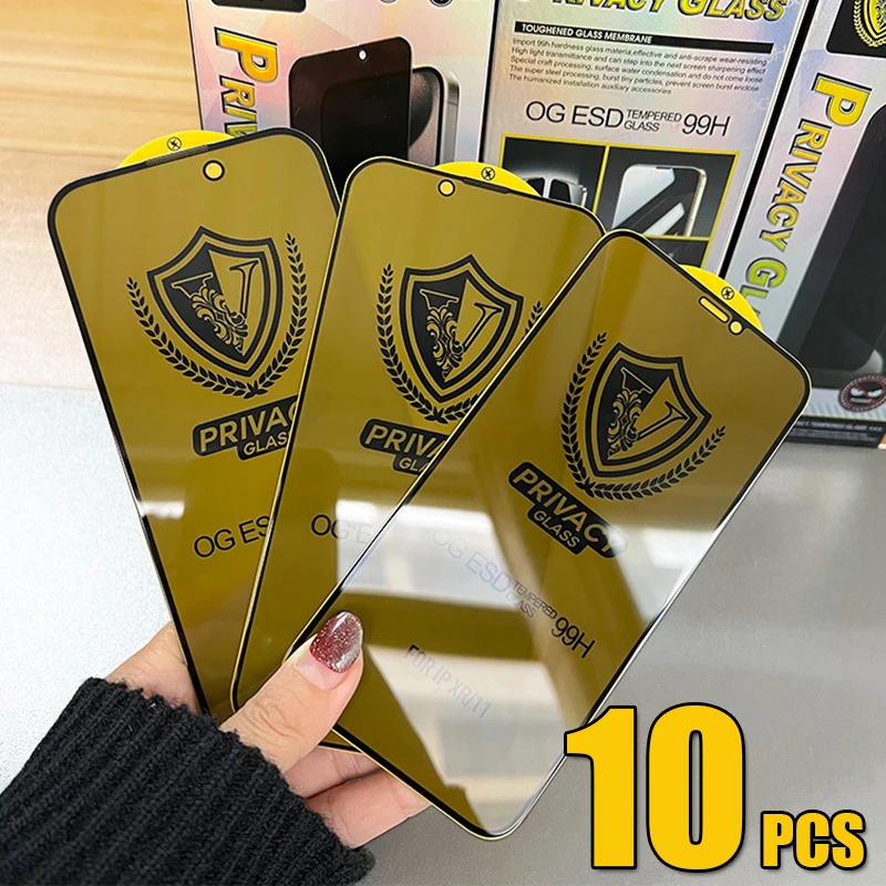 10pcs 99H Privacy Tempered Glass OG ESD Cover Screen Protector Film For ...