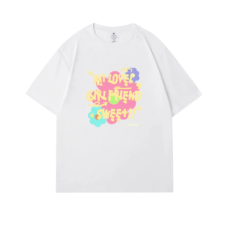 Детская футболка с коротким рукавом, круглым вырезом и надписью ...