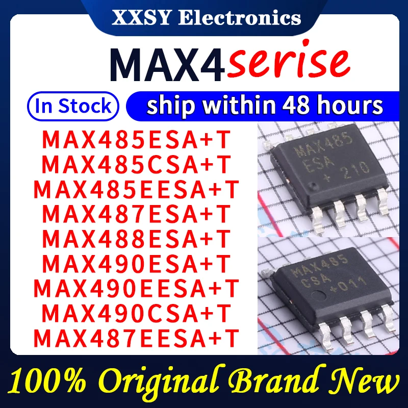 Интегральные схемы MAX485ESA+T, MAX485CSA+T, MAX485EESA+T, MAX487ESA+T, MAX488ESA+T, MAX490ESA+T ...