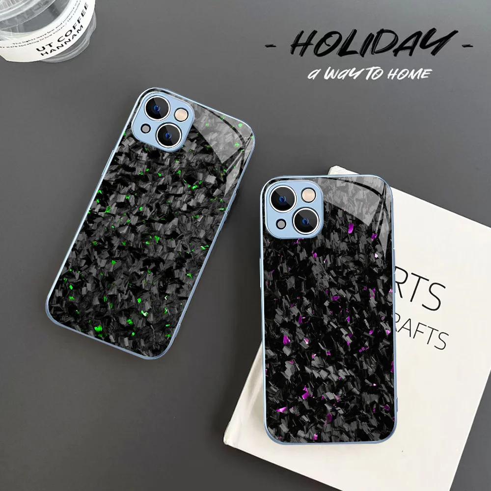 Чехол для телефона из кованого карбона для iPhone 14 13 12 Mini 11 Pro ...
