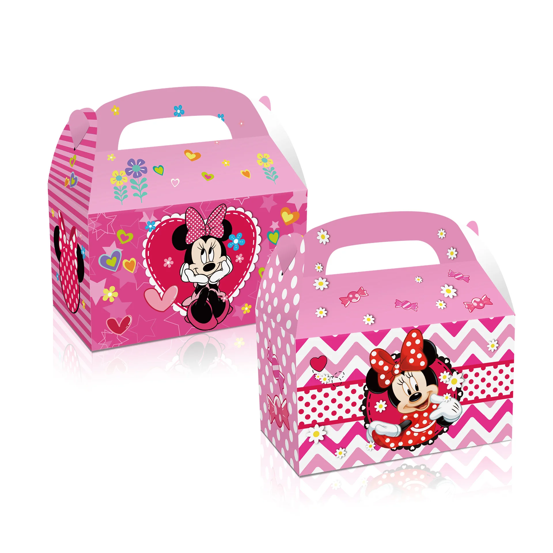 12/24 Pcs Mickey Party Handheld Paper Box Mickey Mouse Gift Box Candy ...