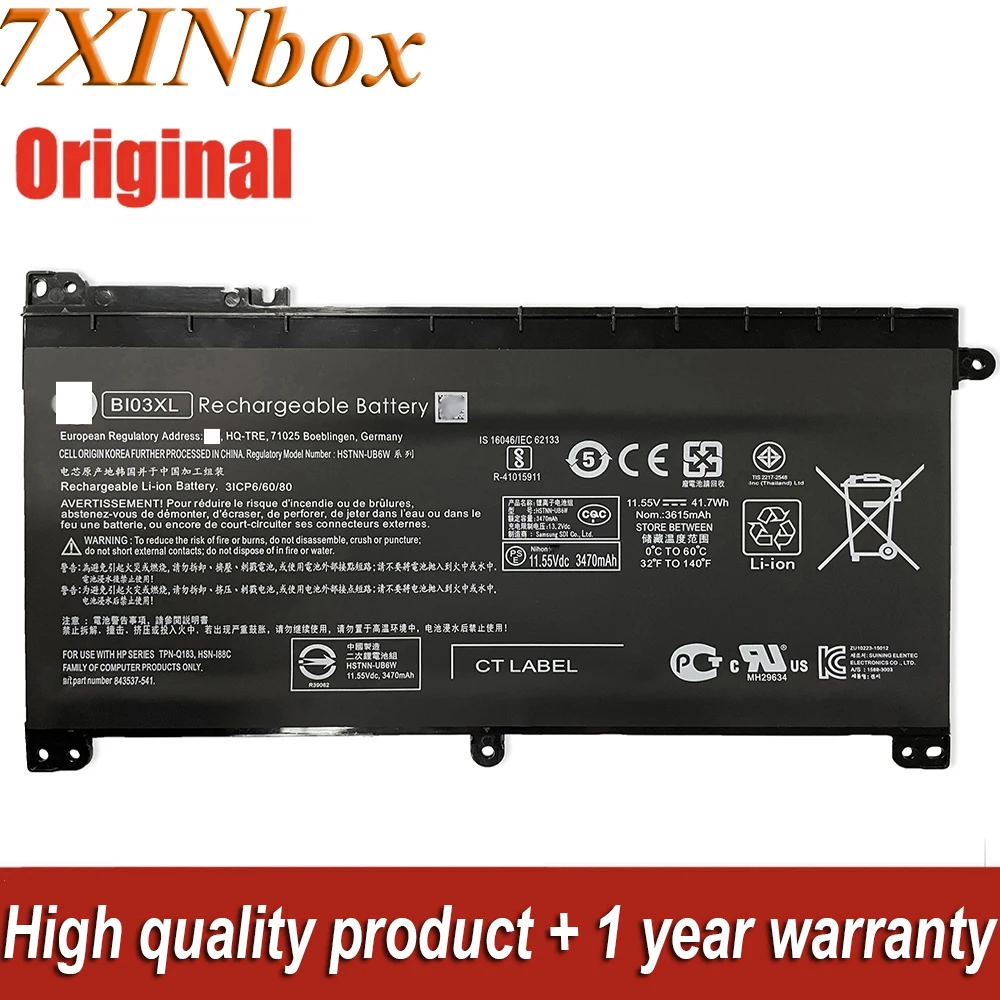 Bateria Original Do Portátil De 7xinbox 11.55v 3470mah Bi03xl On03xl ...