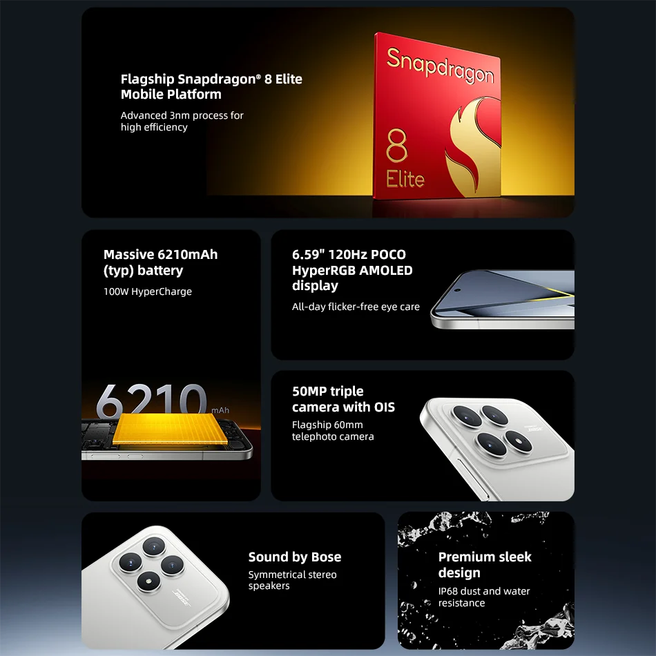 Смартфон Poco F8 Pro, 12/256ГБ, 12/512ГБ, global | AliExpress