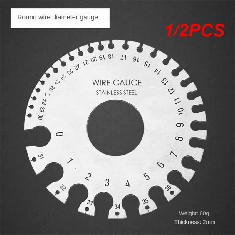 1/2PCS Round AWG SWG Wire Gauge Thickness Ruler Gauge Diameter ...