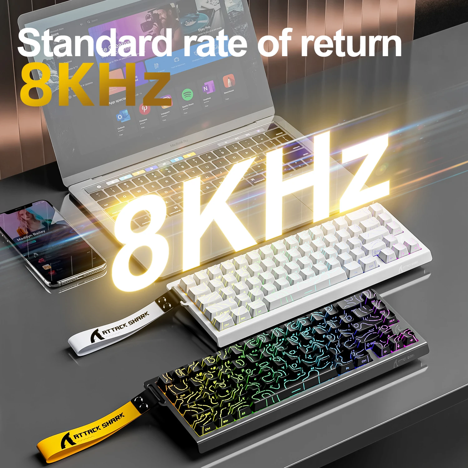 ATTACK SHARK X68HE Механическая игровая клавиатура 68 клавиш | AliExpress
