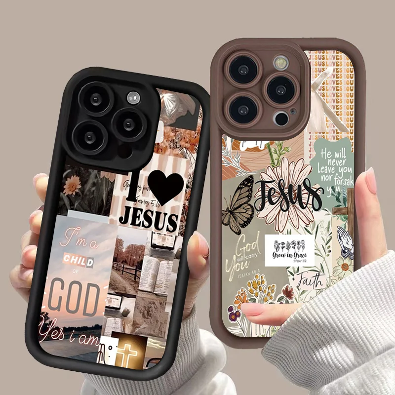 Jesus Collage Pattern Phone Case for Oppo A60 A3 A3X A98 A78 A58 A38 A57 A76 A17 A94 A74 A55 A54 ...