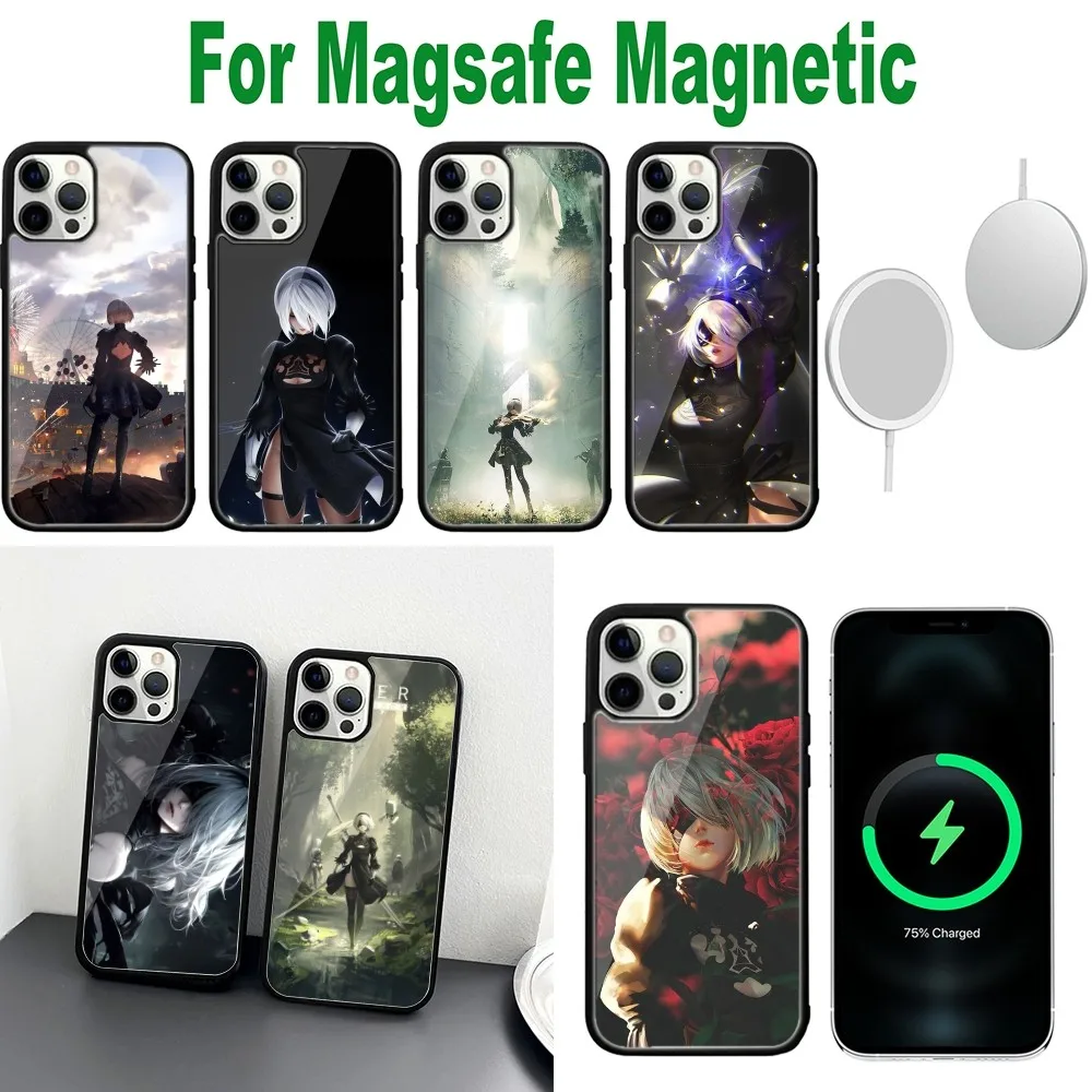 N-NieR A-Automata 2B Phone Case For iPhone 16,15,14,13,12,11,Plus,Pro ...