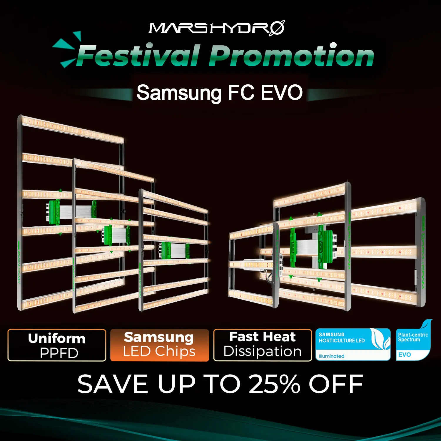 Smart Mars Hydro FC EVO LED Фитолампа 1000-8000 Вт для теплицы | AliExpress