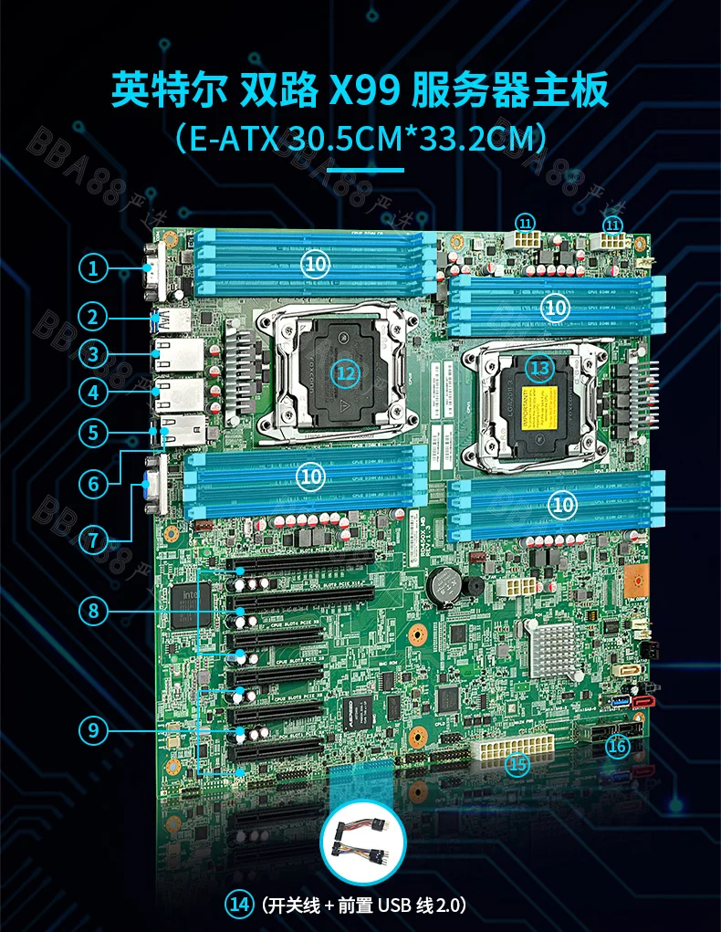 Комплект материнской платы xeon x99 2690 X99 RD450X LGA2011 E5 2690 V3 ...