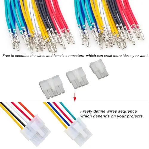 Mini-Fit Jr 4,2 мм Коннектор с кабелями 20AWG, Molex Mini-Fit Jr ...