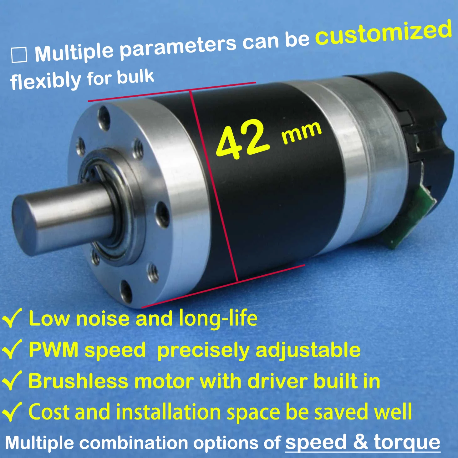 24V DC Brushless gear motor with encoder built in direct drive BLDC ...