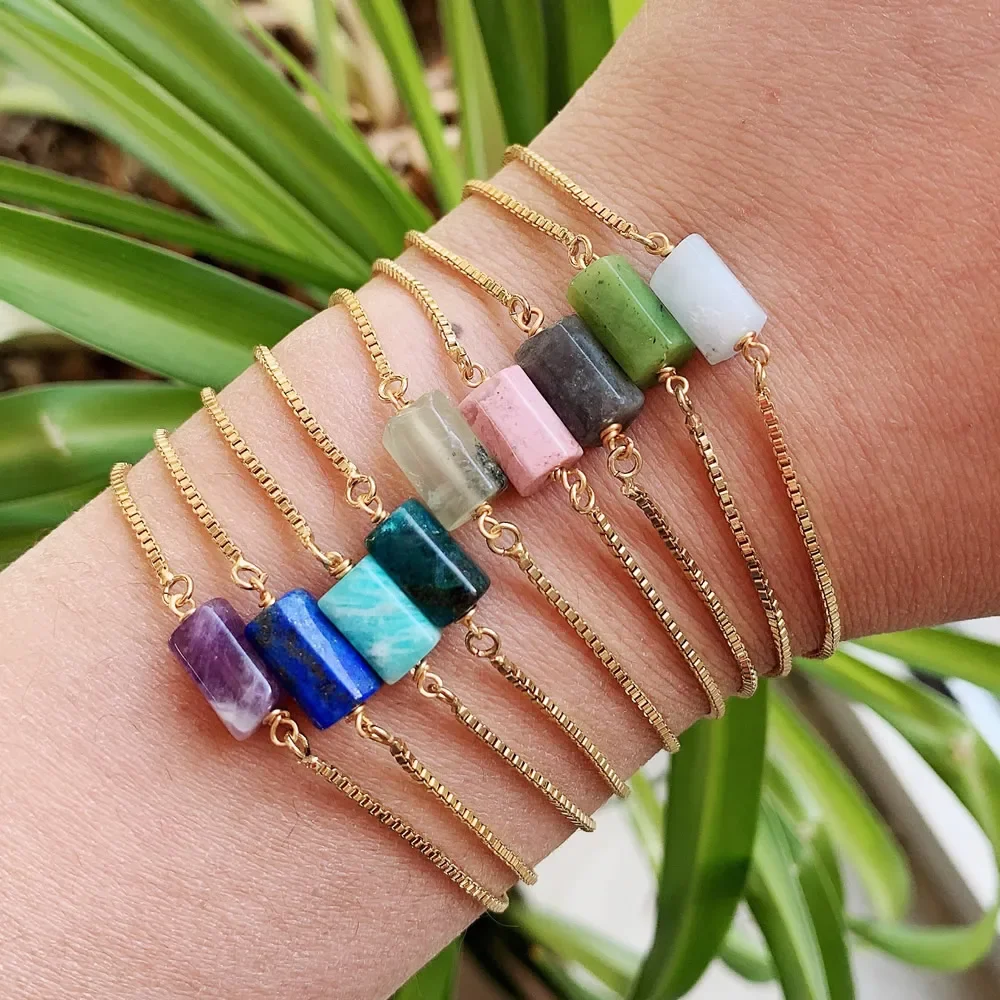 Браслеты из натурального хрустального камня, маленькая колонна ...