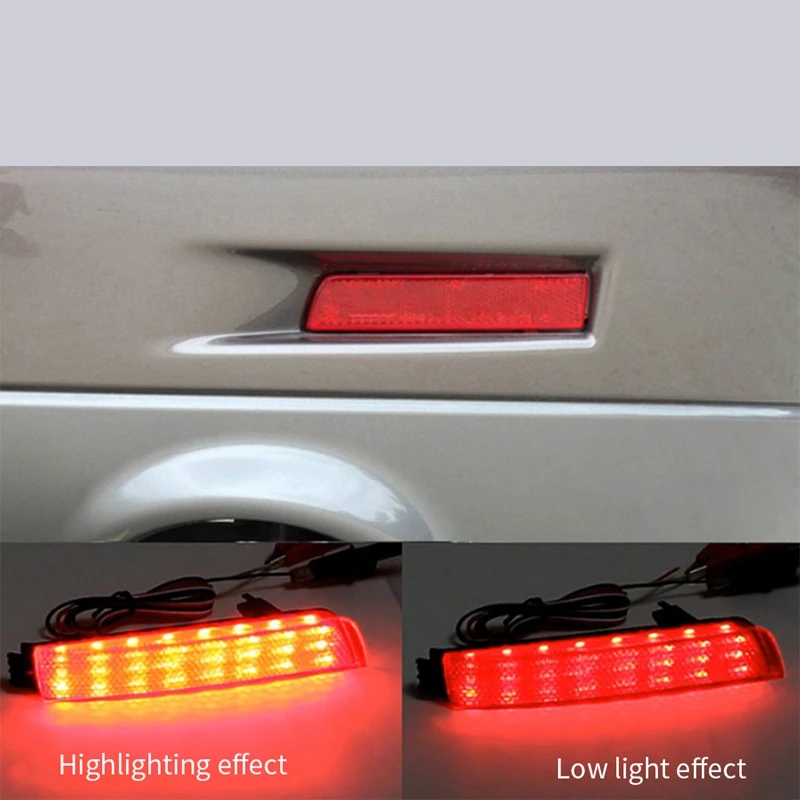 Car Rear Bumper LED Tail Brake Light Reflector Light Transparent Shell ...