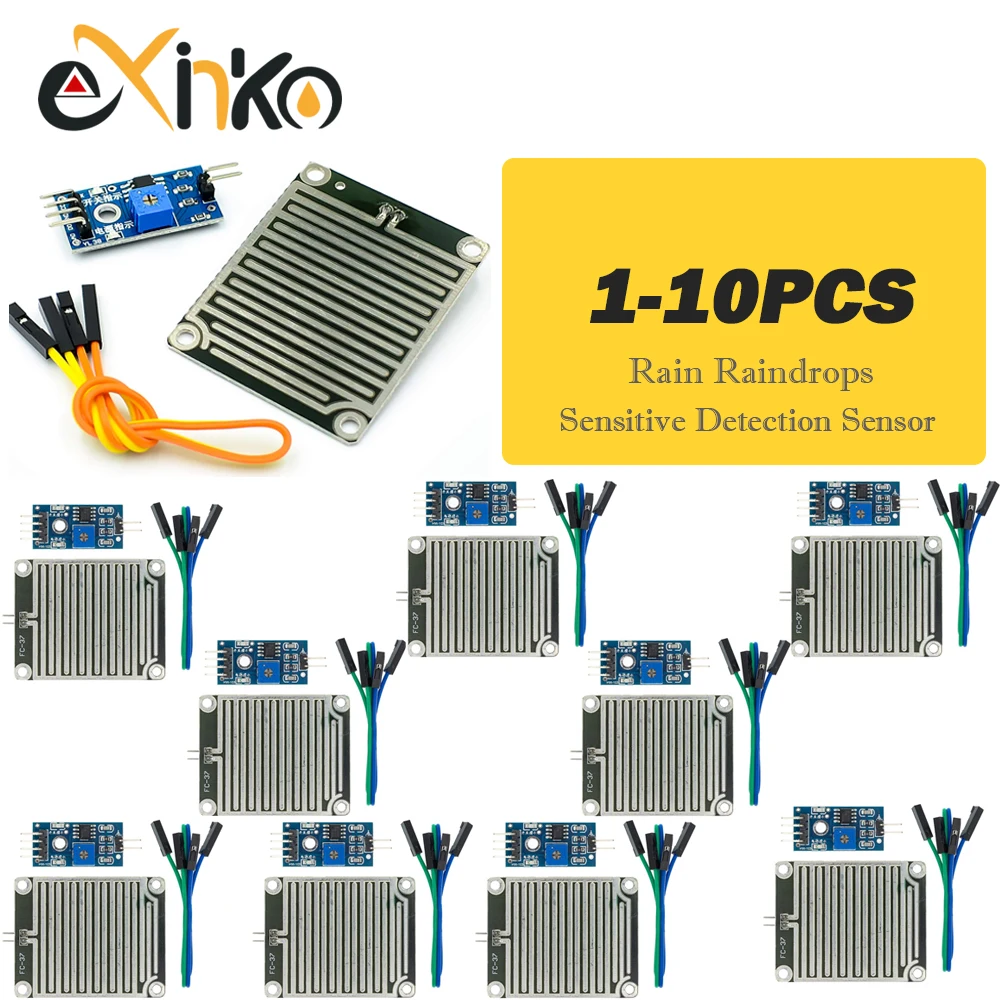 Датчик влажности и дождя для Arduino Rain Raindrops Sensitive Detection ...