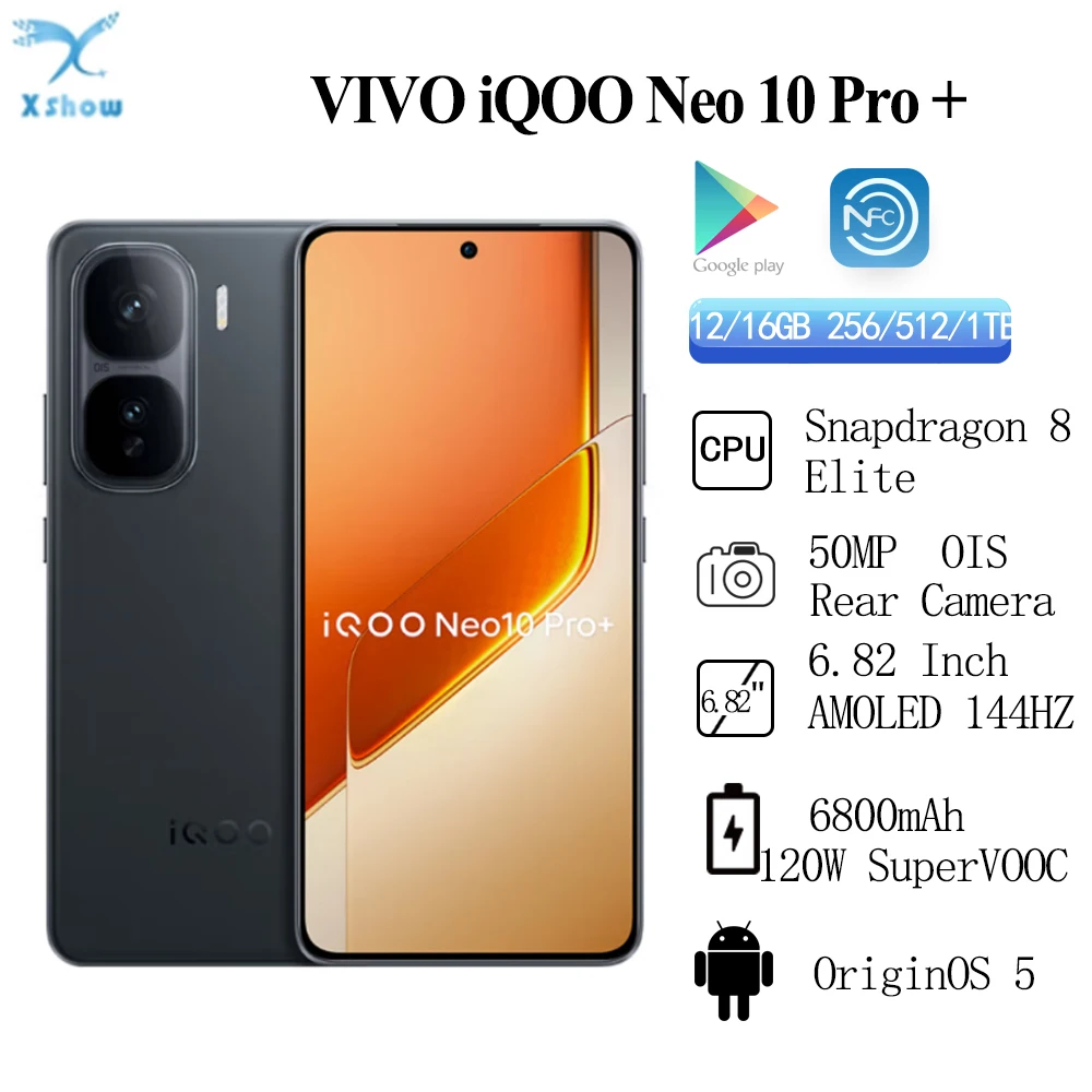 Смартфон Vivo iQOO Neo10 Pro+, 12/256ГБ, 12/512ГБ, 16/256ГБ, 16/512ГБ, 16ГБ/1ТБ, china | AliExpress