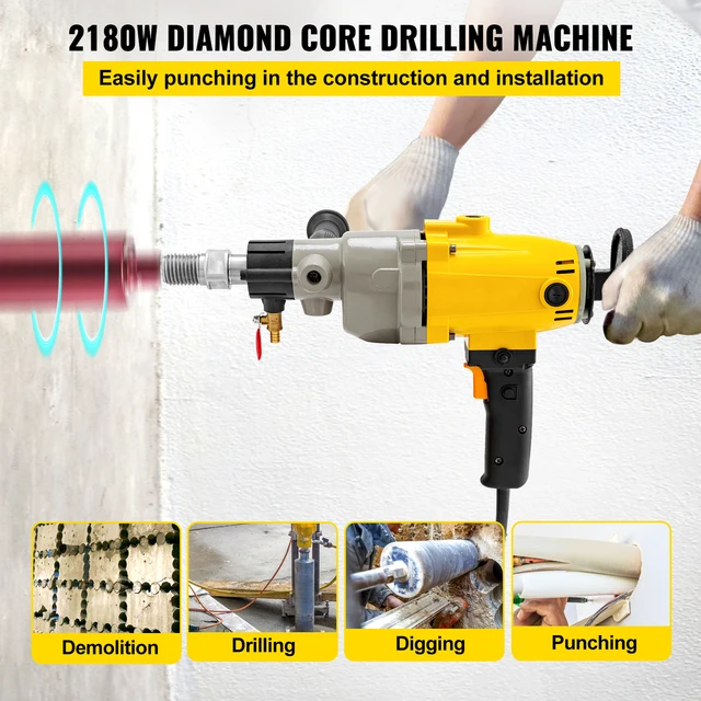 VEVOR 2180W Handheld Diamond Core Drilling Rig Concrete 180mm Electric ...