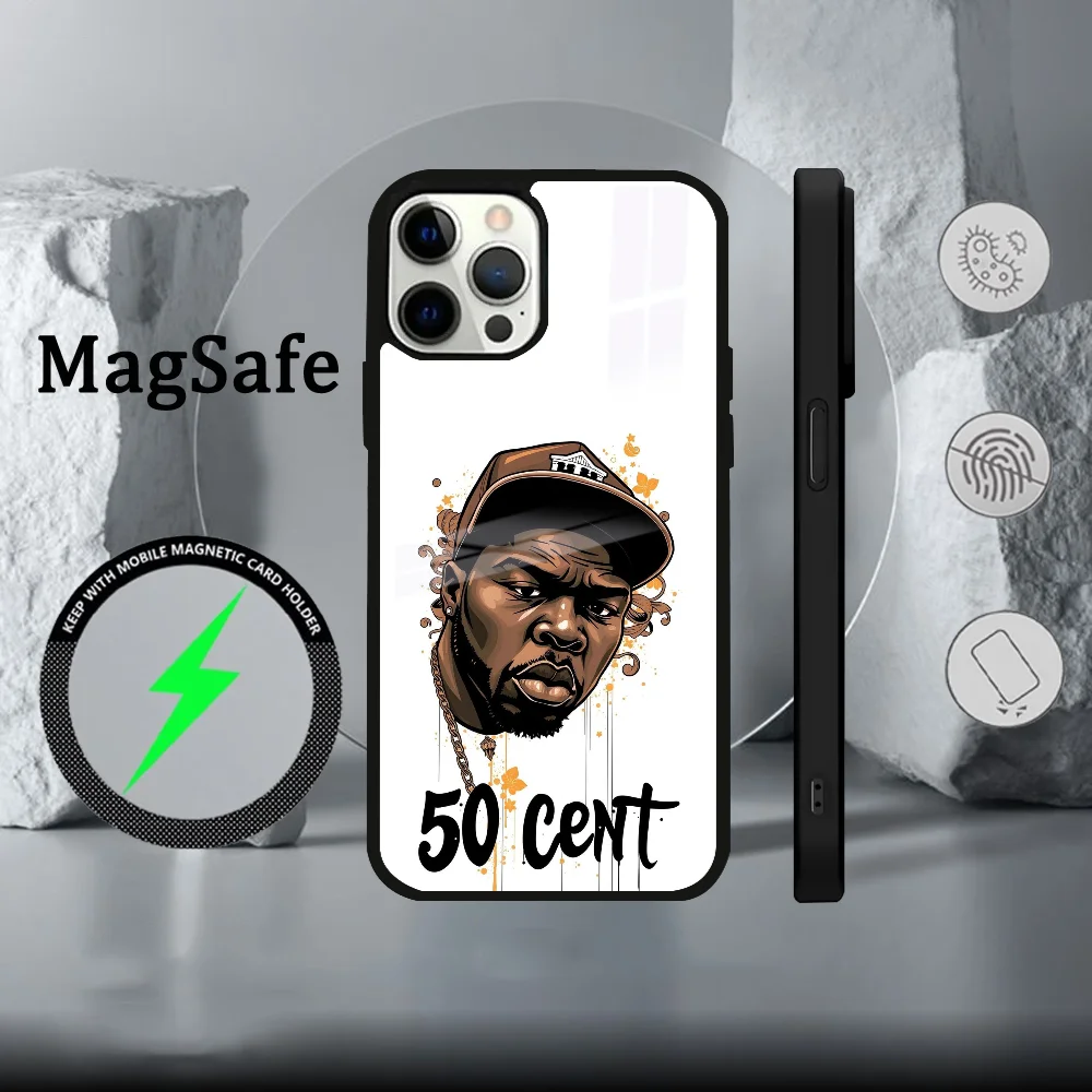 50 C-cent чехол для телефона HIp Hop для IPhone 16, 15, 14, 13, 12, 11 ...