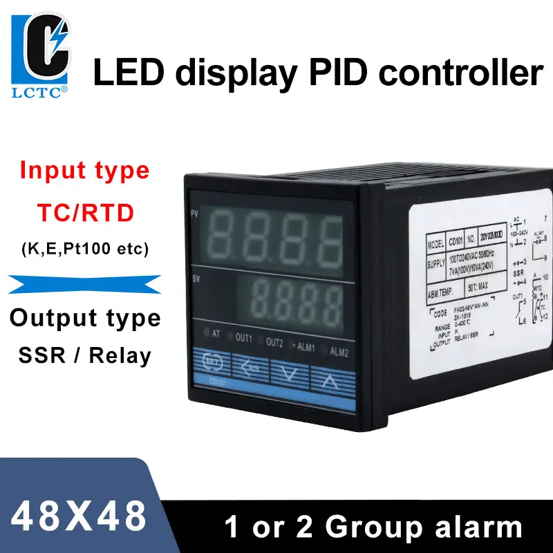 LCTC PID Контроллер температуры Выход SSR Реле с RS485 PID-регулятором ...