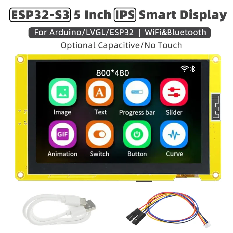Дисплей ESP32-S3 IPS Smart Display 5-дюймовый TFT-дисплей для Arduino LVGL ESP32 HMI 8M PSRAM ...