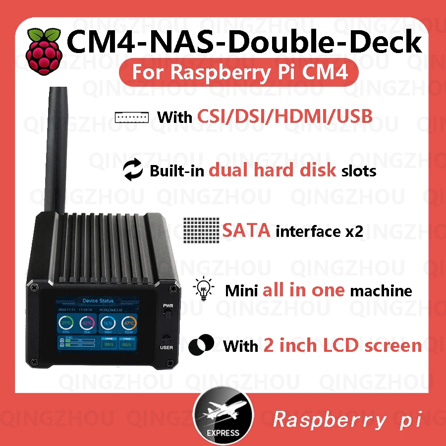 Компьютерный модуль Raspberry Pi CM4 NAS, сервер хранения домашней сети, двойной интерфейс SATA ...