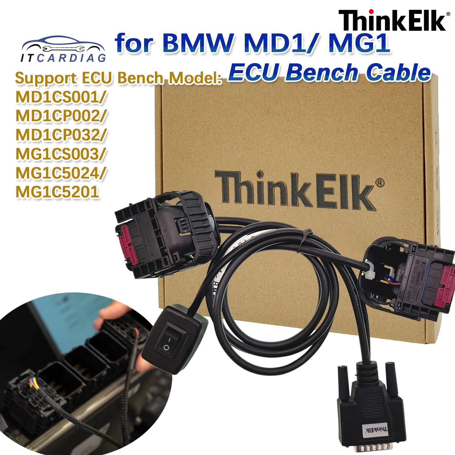 Настольный разъем ThinkElk ECU для BMW MD1/MG1, поддержка кабеля стенда ...