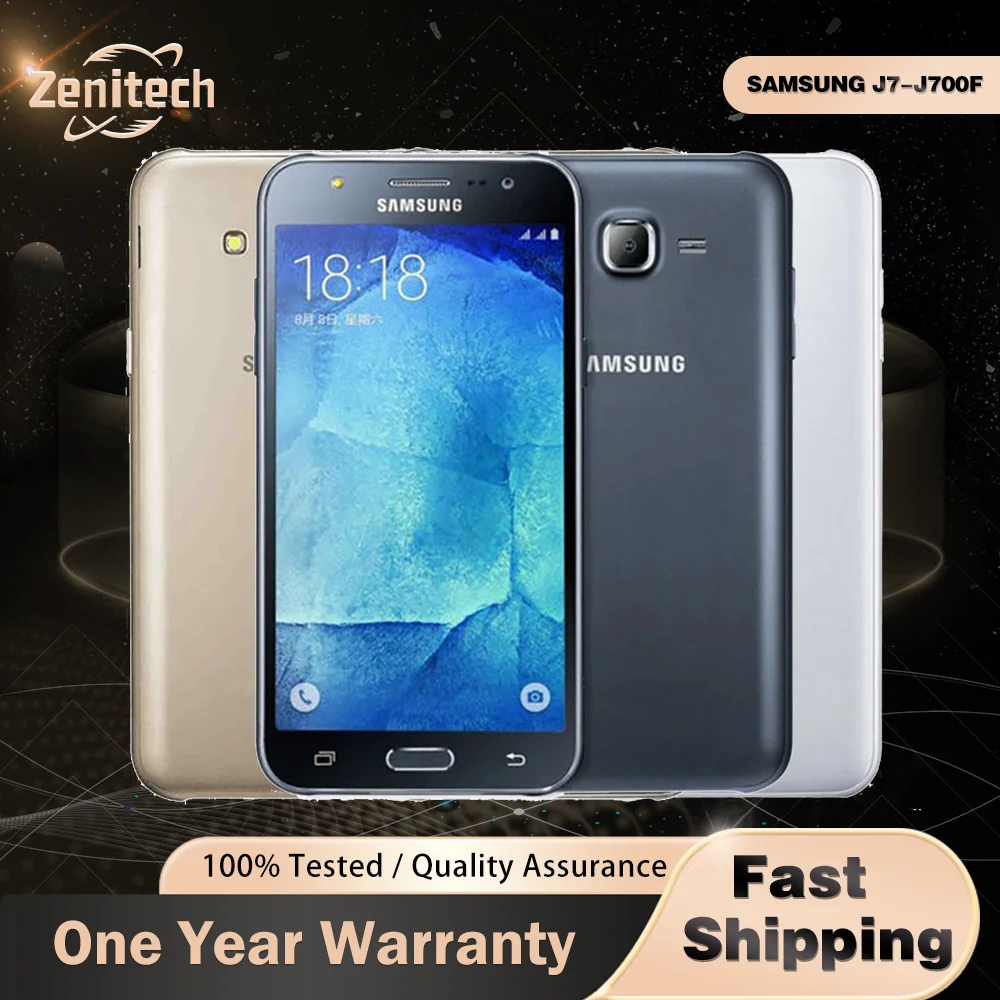 Оригинальный мобильный телефон Samsung Galaxy J7 J700F 4G с двумя SIM ...