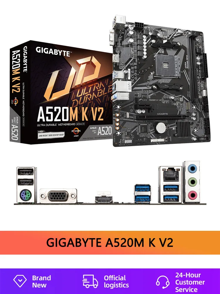 GIGABYTE Новый A520M K V2 / B550M AORUS ELITE / X570 AORUS ELITE / AX / DS3H A520 B550 X570 ...