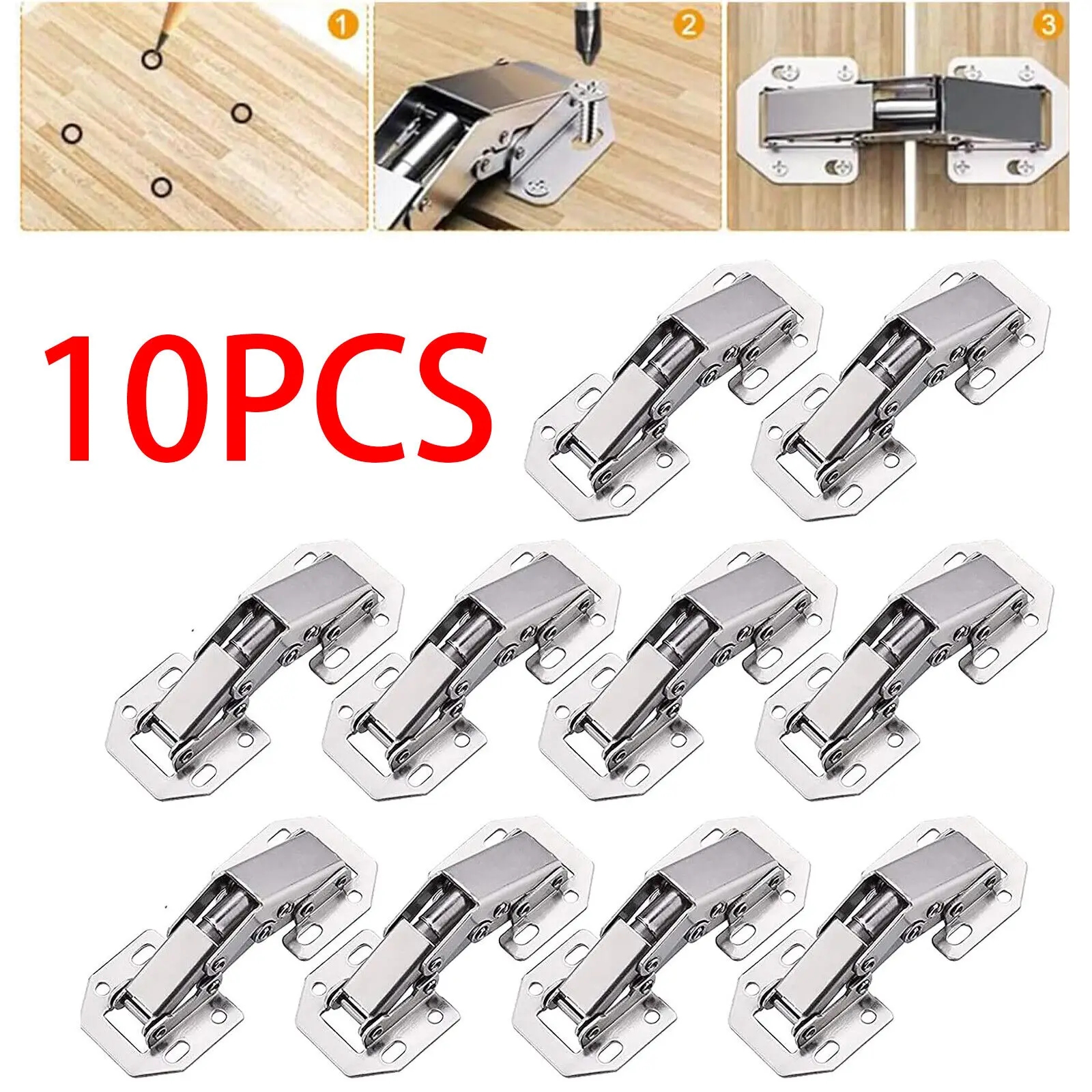 10 шт., гидравлические петли для дверей шкафов, дюйма | AliExpress