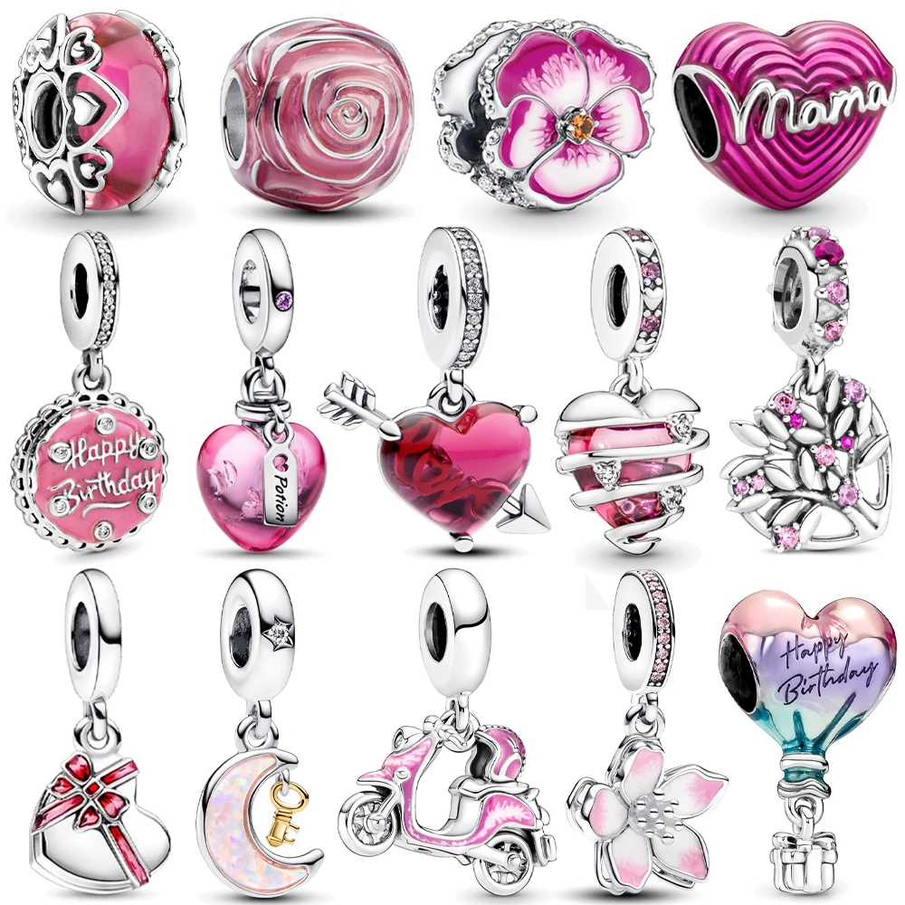 Серебряные бусины Caterpillar Cherry Blossom Pink Series | AliExpress