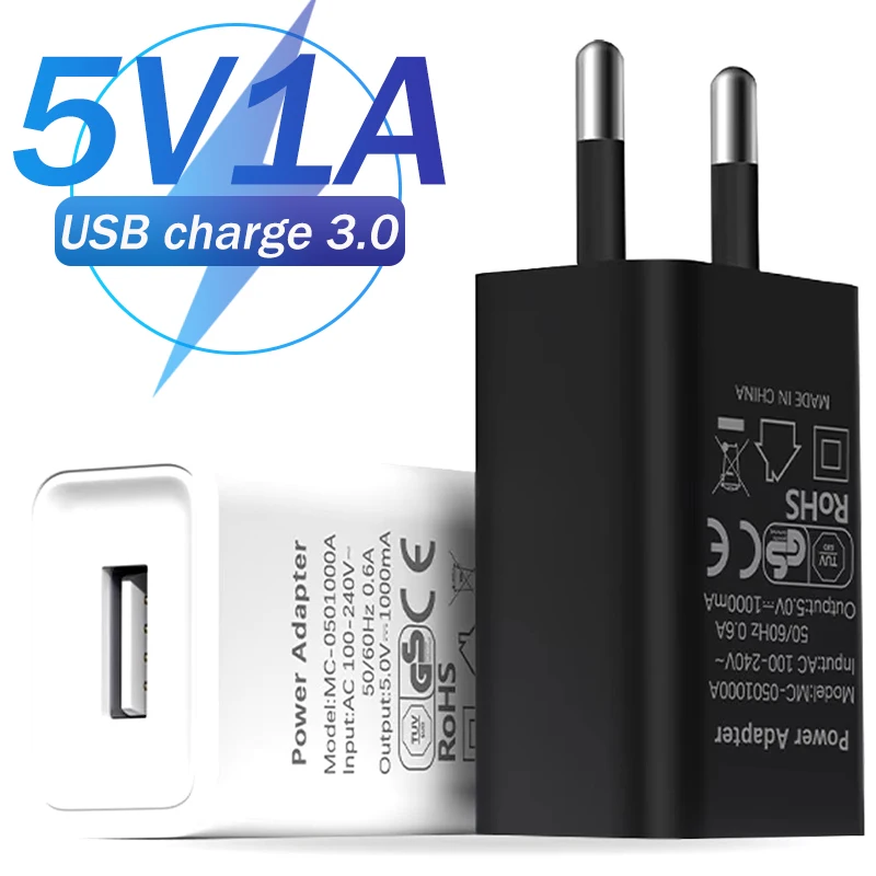 Вилка европейского стандарта 5 В 1 А, универсальное USB-настенное ...