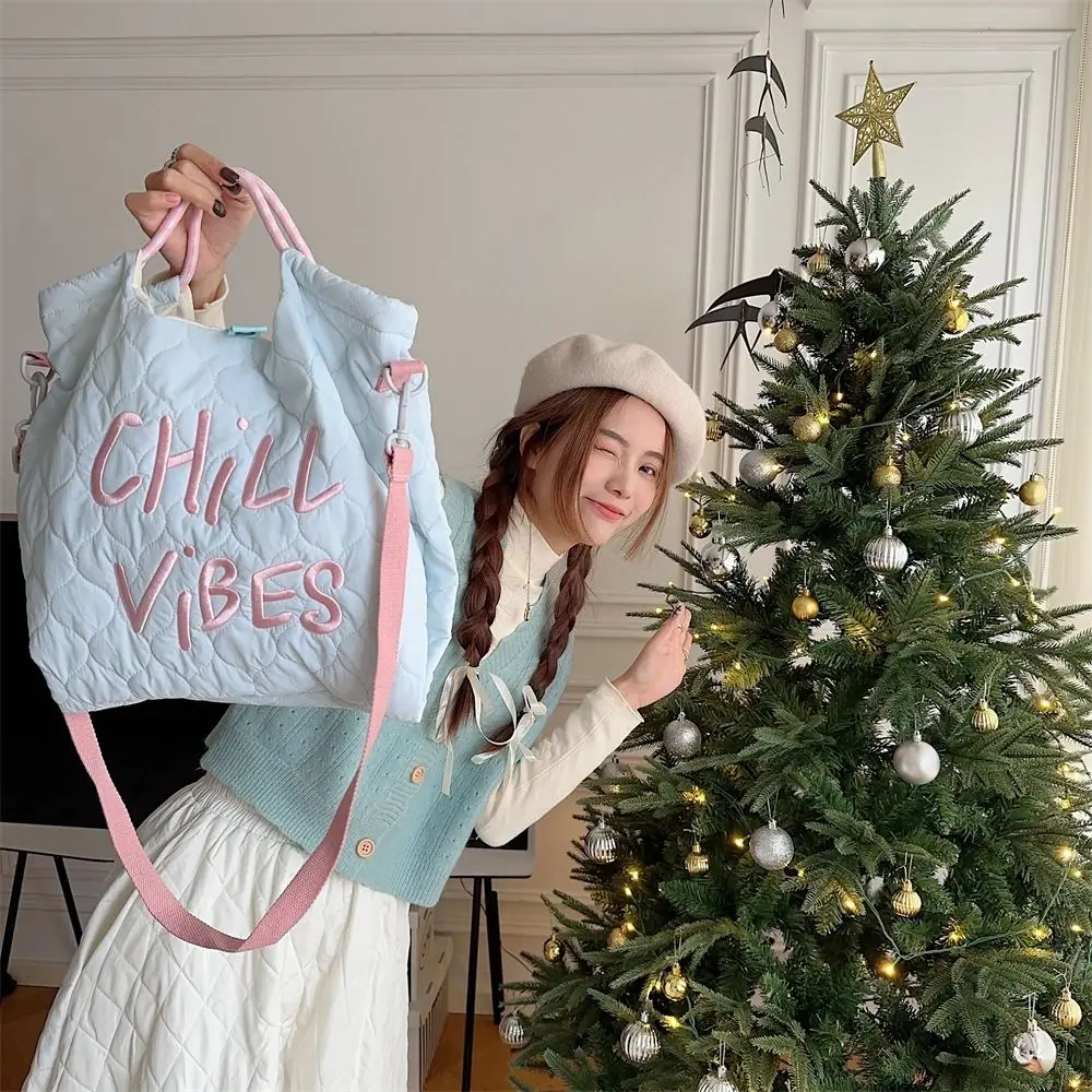 Большая вместительная сумка-тоут на шнурке с вышивкой, универсальная ...