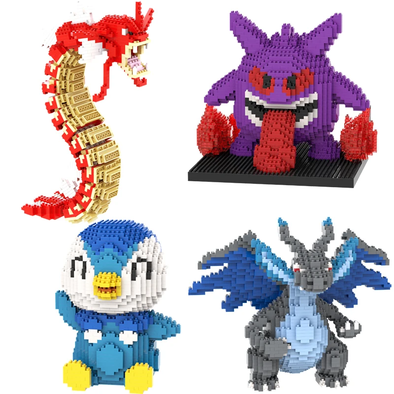MINISO Мини-блоки Pokemon Gengar Piplup Mega Charizard | AliExpress