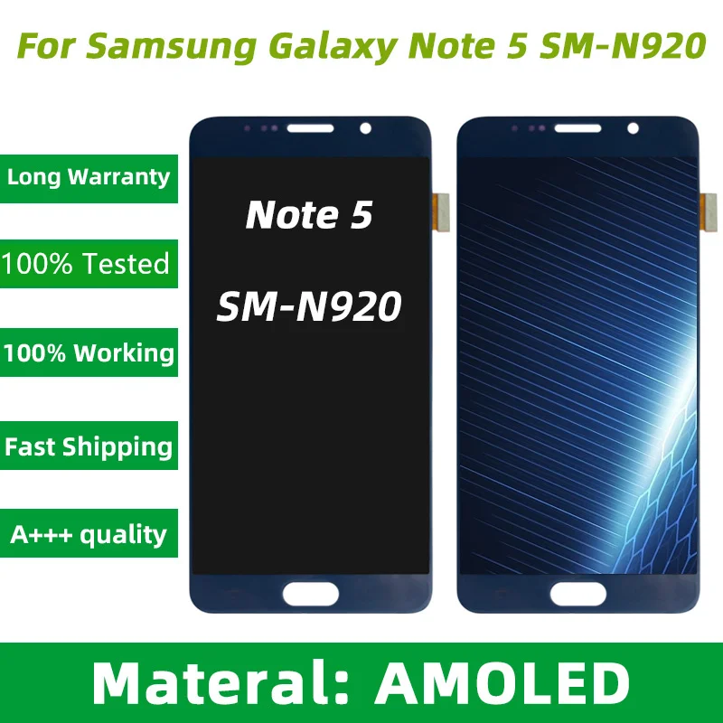 Amoled ЖК-дисплей для SAMSUNG Galaxy Note 5 N920 N920F N920A N920C 5,7 ...