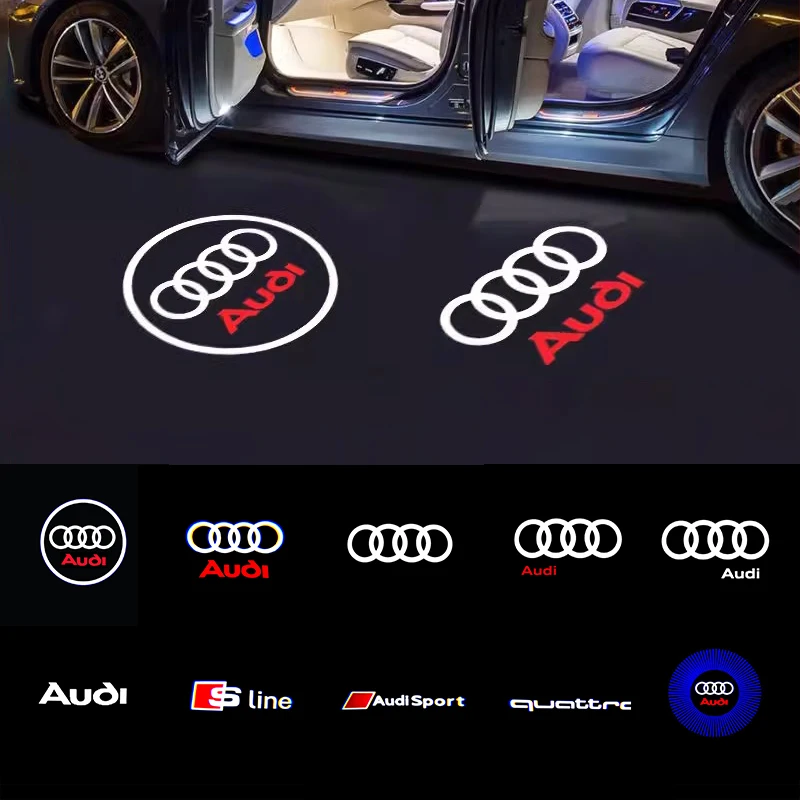 Автомобильная светодиодная лампа с логотипом двери для AUDI A5 A6L C5 ...