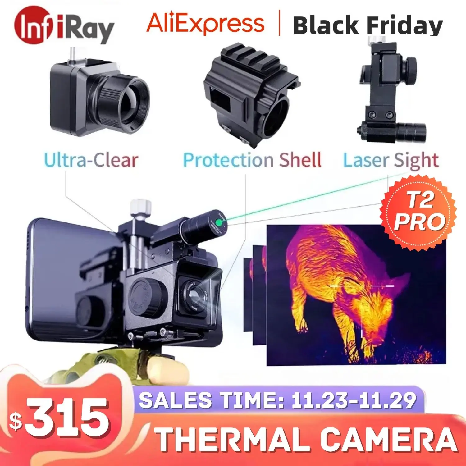 Infiray Infrared Thermal Camera T2 Pro Outdoor Hun