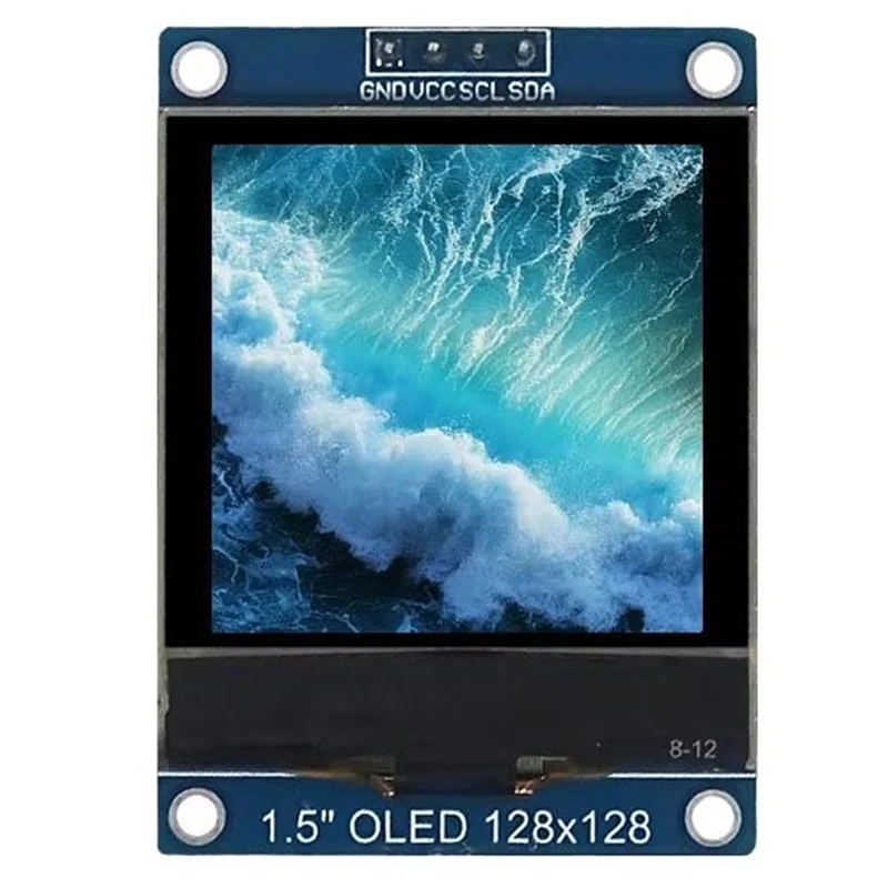 4-контактный OLED-модуль SH1107 Drive IC 128X128 Интерфейс IIC I2C для ...