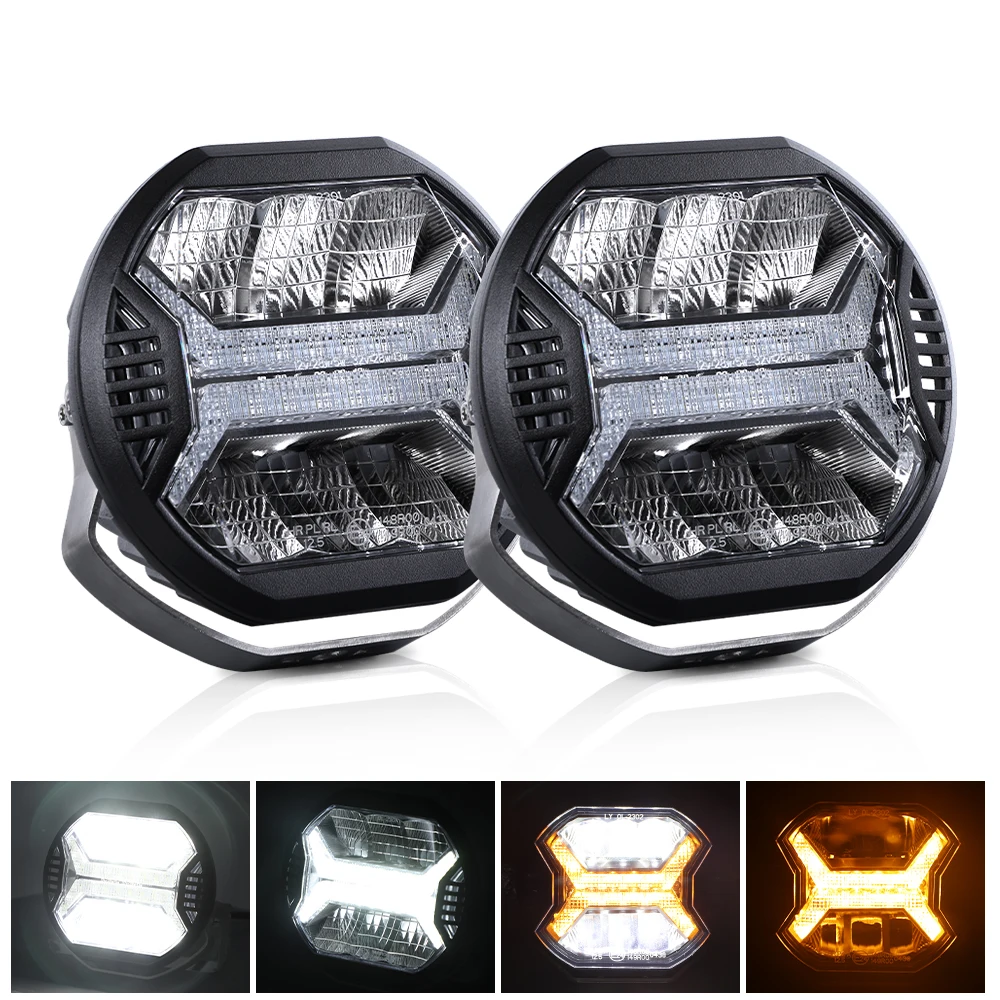 5,75-дюймовый светодиодный рабочий фонарь, белый и желтый свет ...