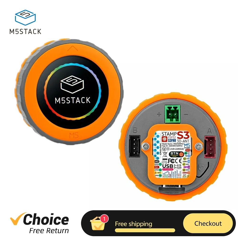 Программируемый контроллер M5Stack M5Dial, поворотный энкодер, макетная плата M5StampS3, 1,28 ...