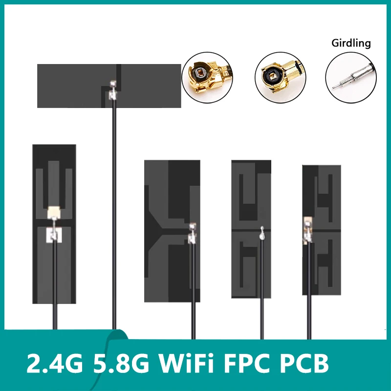 10 шт. 2,4G Bluetooth Wi-Fi гибкая антенна 2,4 ГГц 5G 5,8G двухдиапазонная встроенная антенна ...
