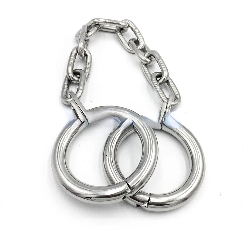 Stainless Steel Foot Ankle Cuffs Handcuffs Restraint Heavy Duty Shackle ...