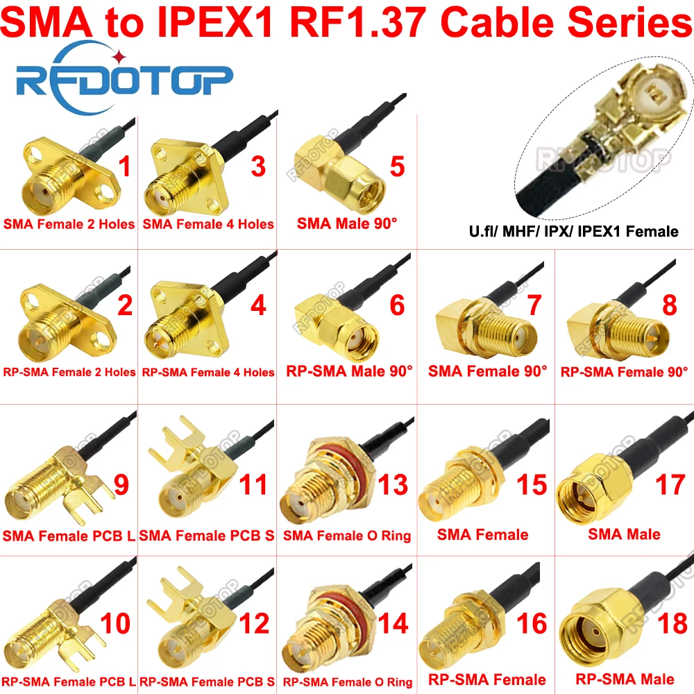 RFDOTOP разъем SMA папа-uFL/IPX1/MHF1 мама кабель RF1.37 | AliExpress