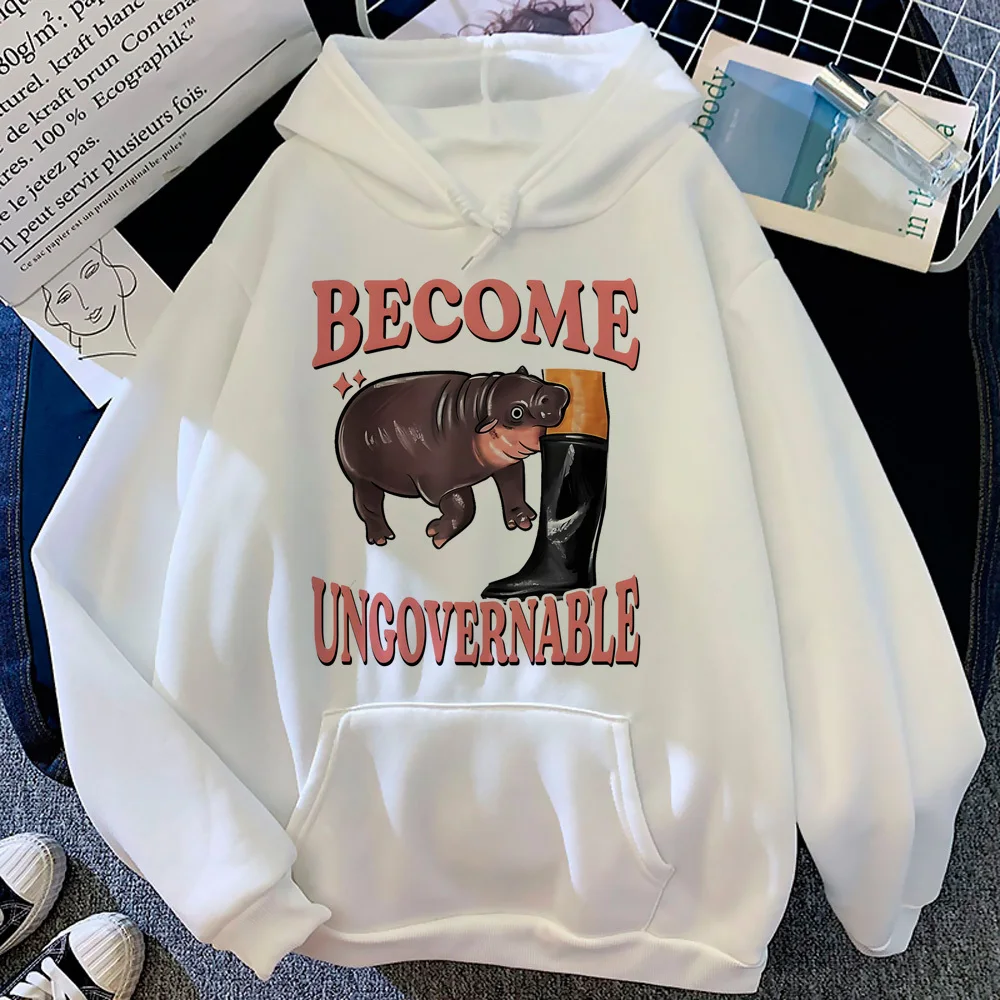 Moo Deng hoodie pattern clothes for teens patterned youthful harajuku ...